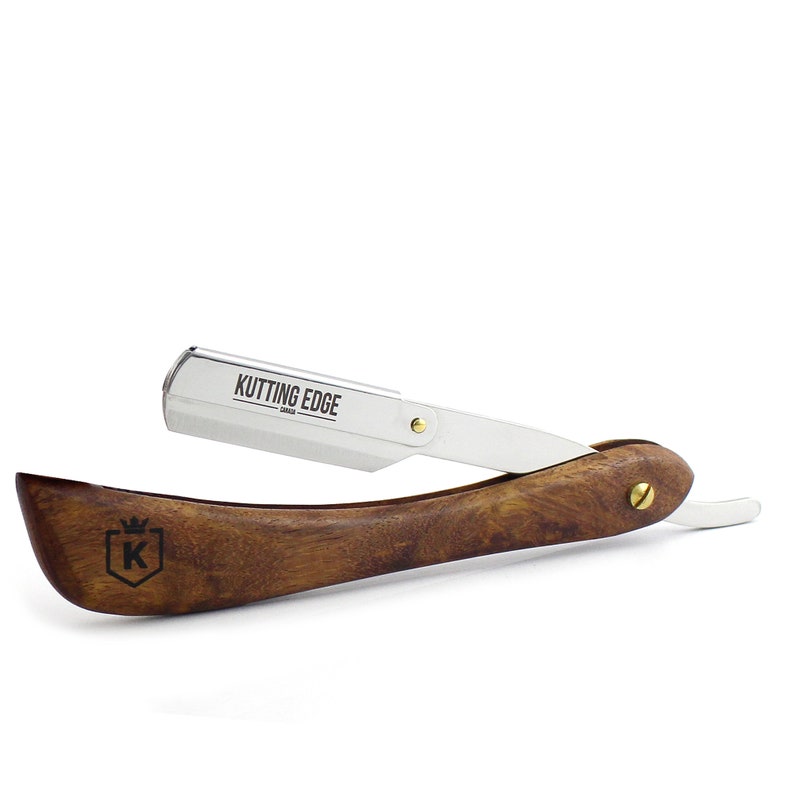 Barber Straight Cut Throat Shaving Razor With Wood Handle Straight Edge ...