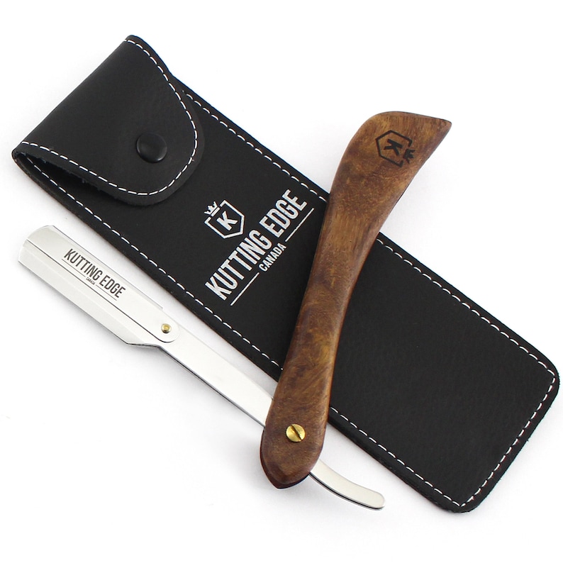 Barber Straight Cut Throat Shaving Razor With Wood Handle Straight Edge ...