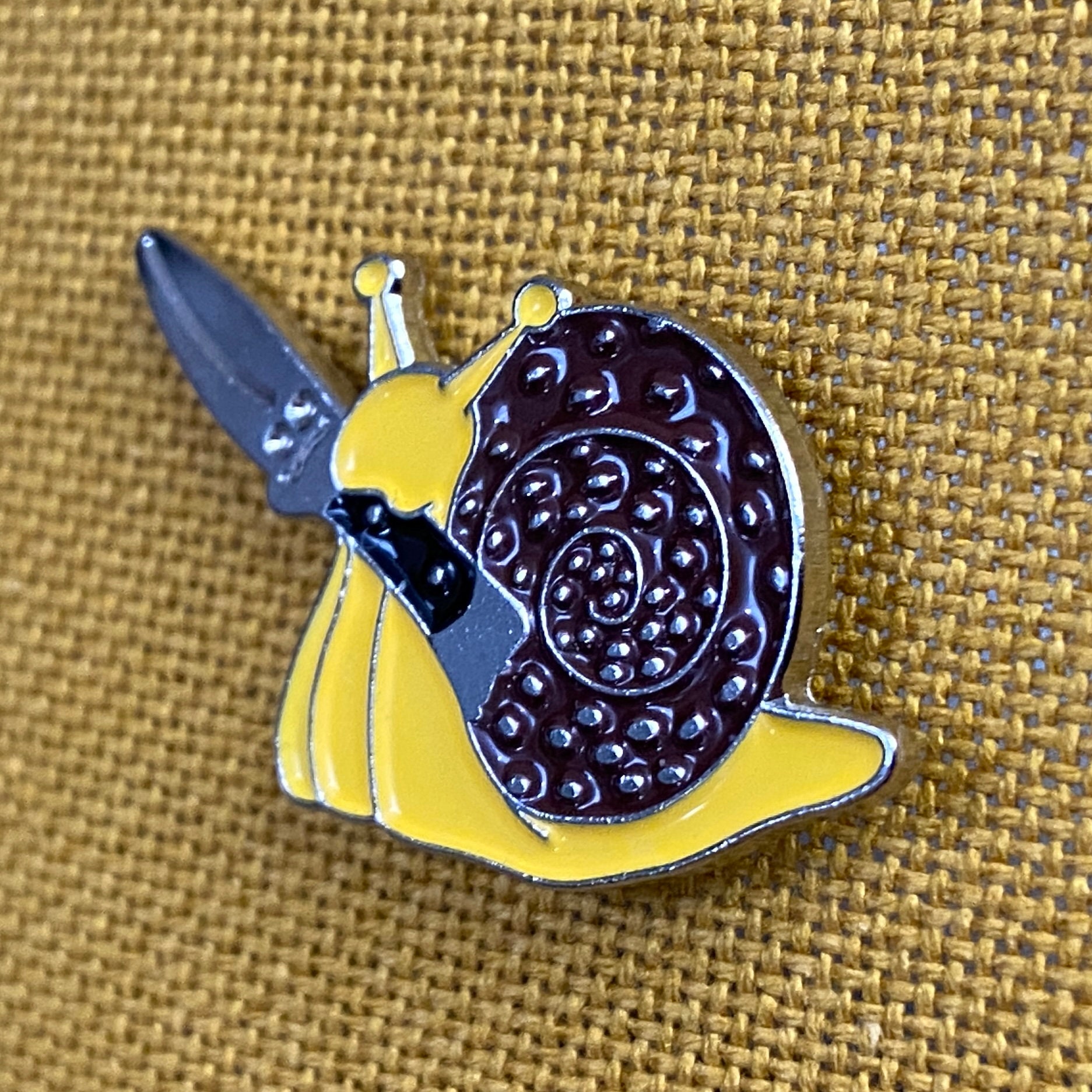 Snail Enamel Pins Red Black and Green or Yellow With Knife Collectible ...