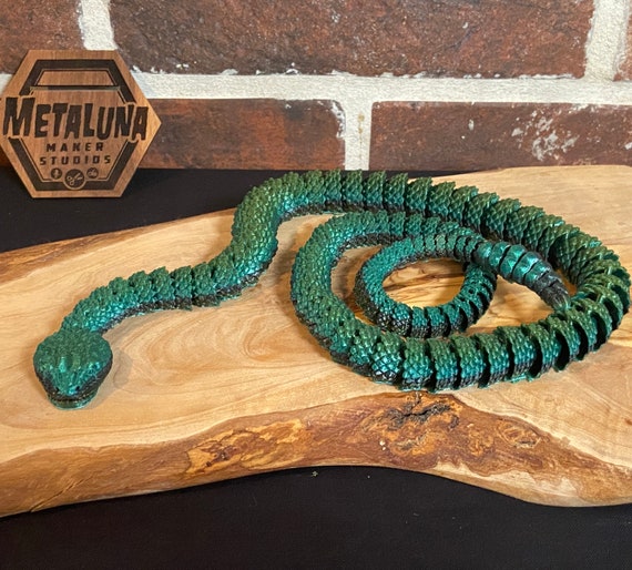 3D Printed Rattlesnake Figure Multi-color Green / Black - Etsy