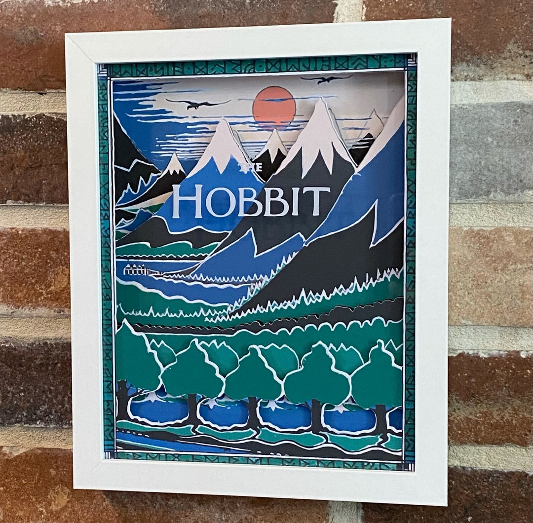 The Hobbit Book Cover Layered Illustration Handmade 8x10 Shadowbox - Etsy