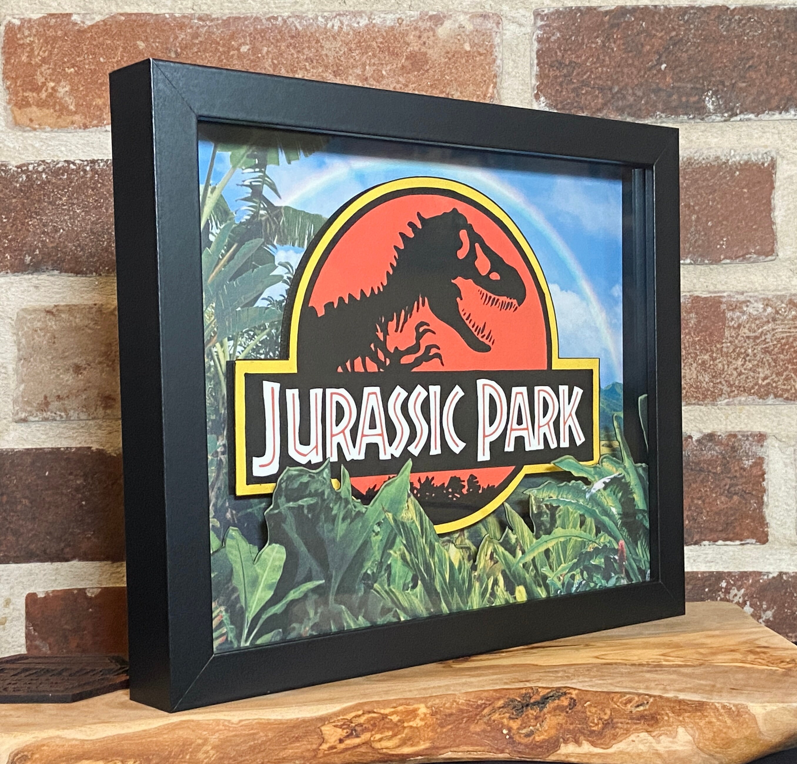 Jurassic Park Logo 8x10 Shadowbox Scene Handmade W/ Black Frame - Etsy