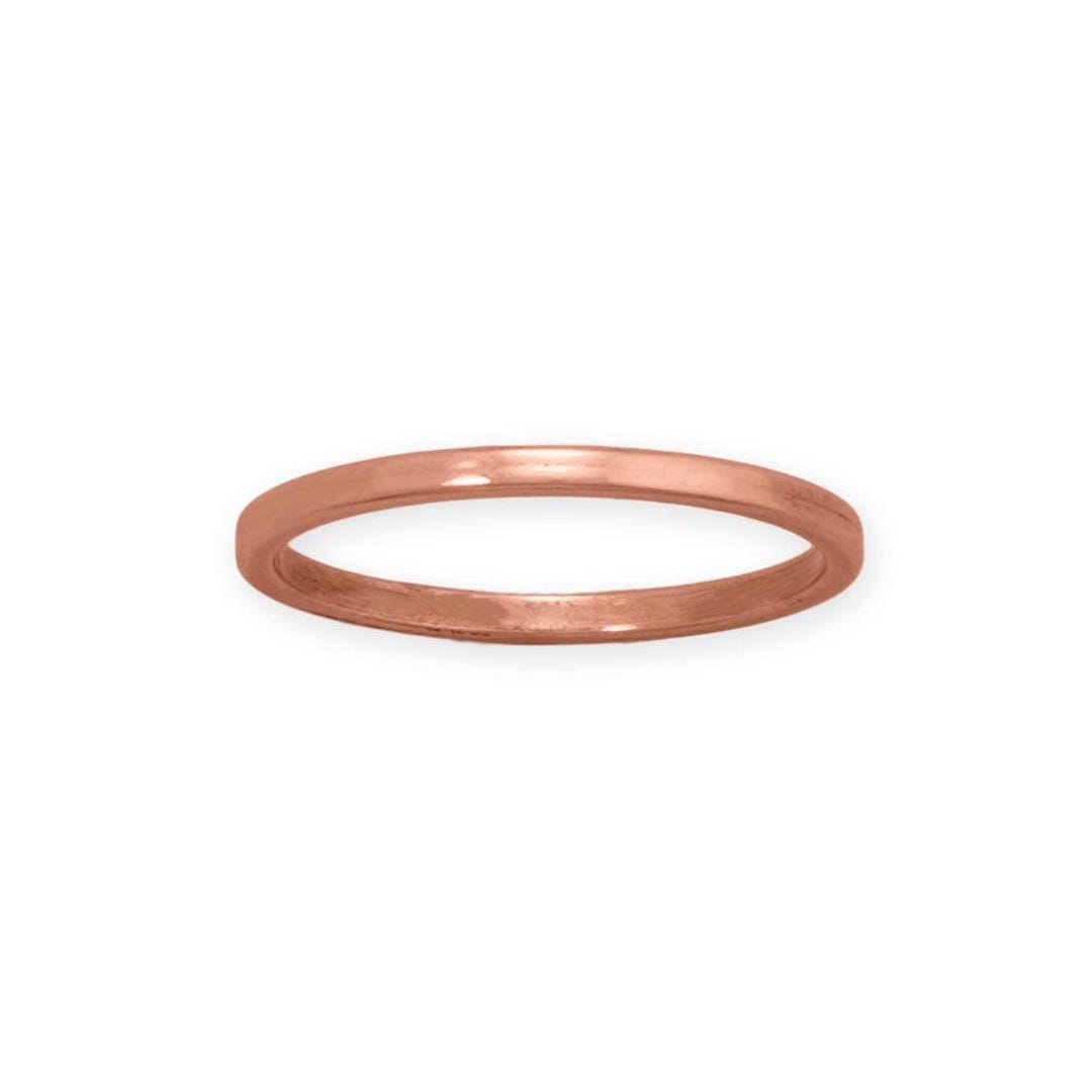1.5mm Flat Edge Solid Copper Ring - Etsy