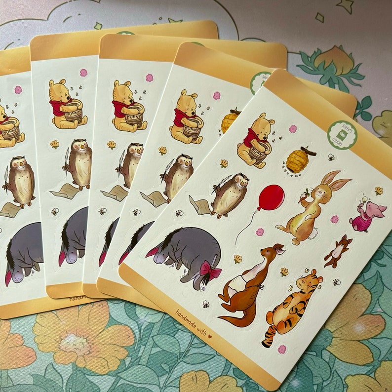 Winnie the Pooh Sticker Sheet Cute Stickers Sticker Sheet Pooh Bear ...