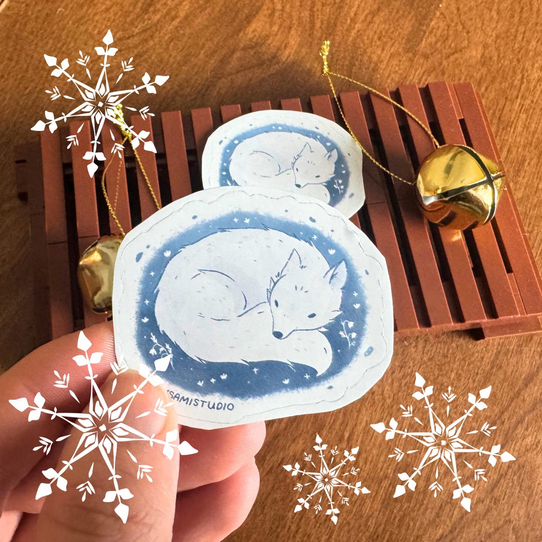 Arctic Fox Vinyl Sticker | Cute Winter Sticker | Waterproof Sticker ...