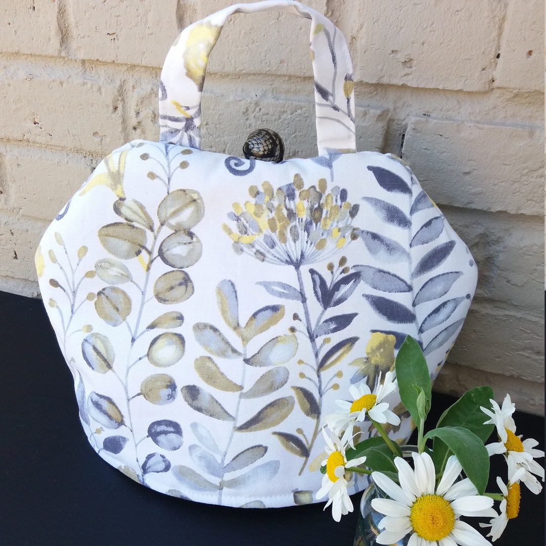 Large Tea Cosy 100% Cotton Leaf Print Fully Lined, Bespoke Kitchen ...