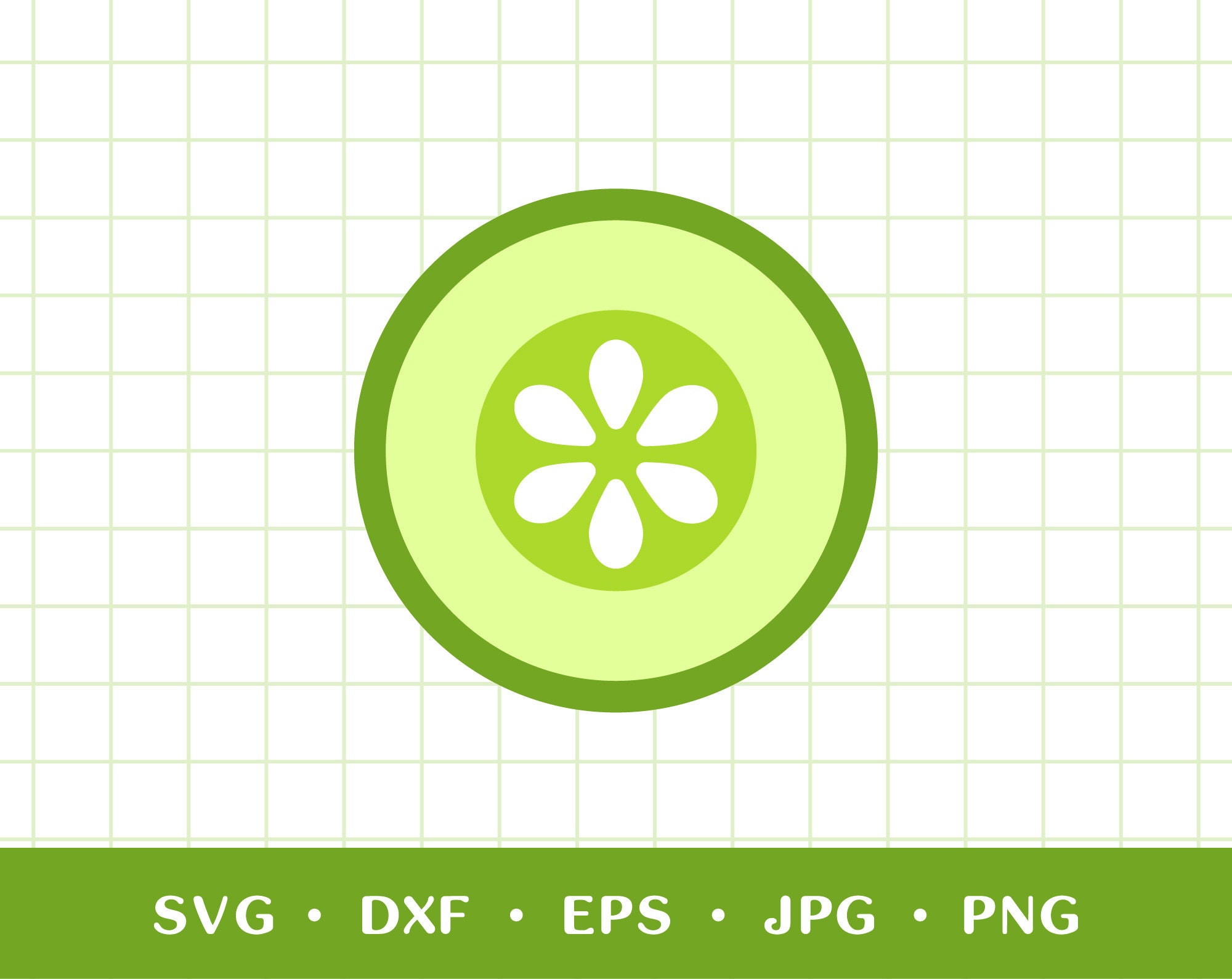 Cucumber Slice SVG, Simple Minimal Icon Design, Vegetable Food Pickle ...