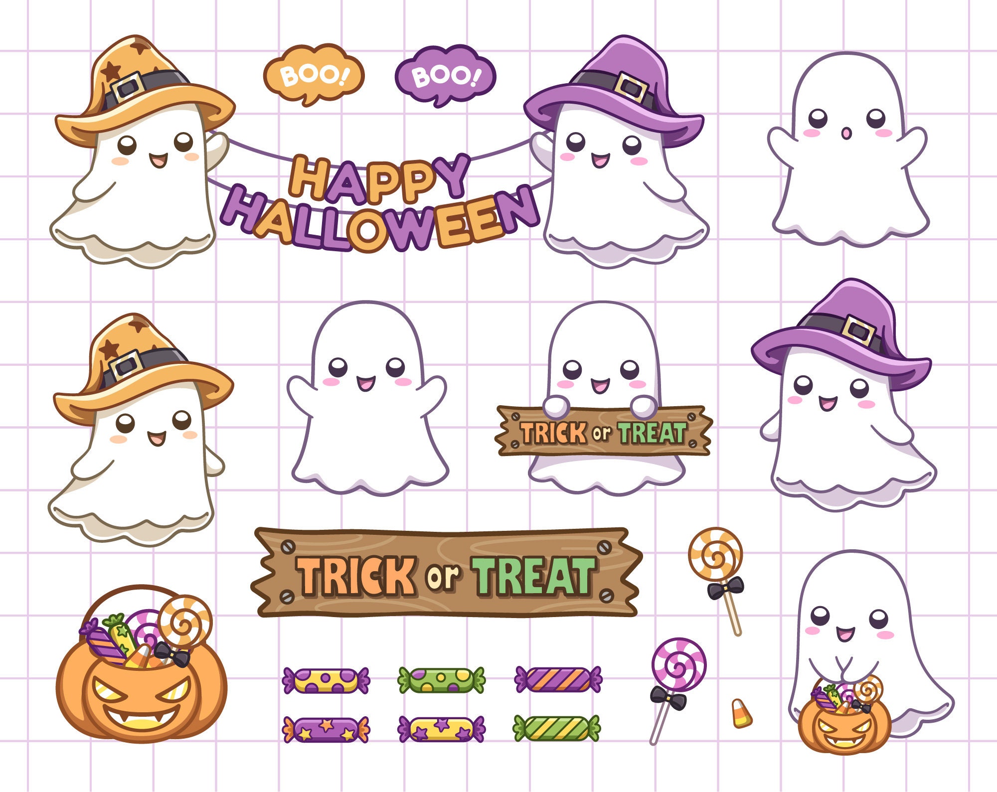 Happy Halloween Ghost Clipart