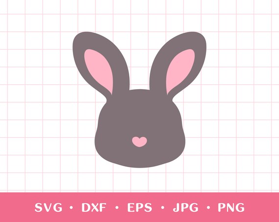 Cute Bunny Svg Rabbit Heart Nose Silhouette Easter Clipart. - Etsy