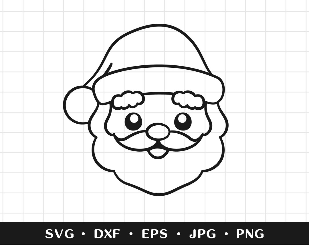 Santa Claus SVG, Digital Stamp Doodle, Saint Nick Outline Cartoon ...