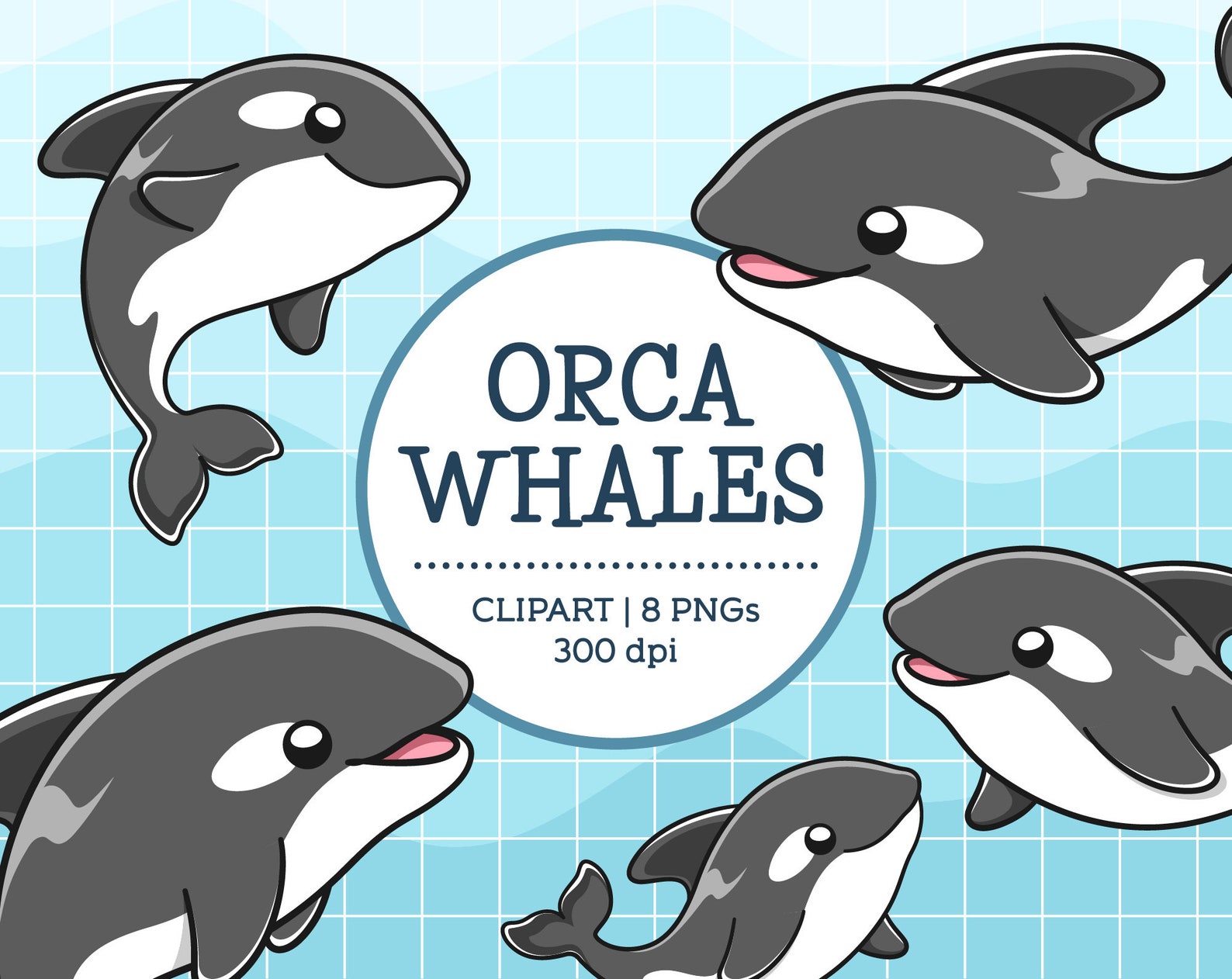 Orca Clipart, Orca Whale Clipart, Killer Whales Clip Art, Marine Animal ...