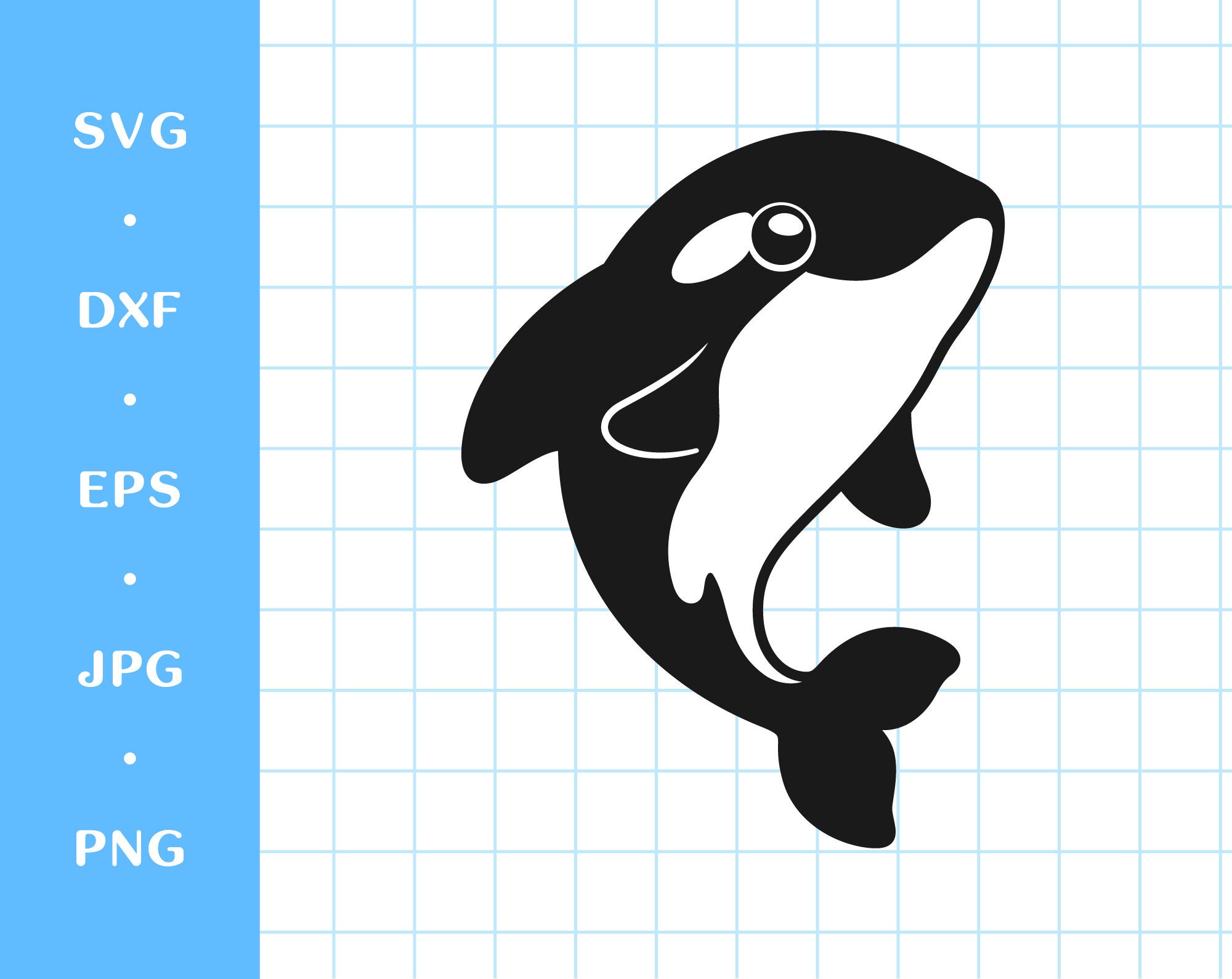 Orca Killer Whale SVG, Cute Kawaii Jumping Aquatic Mammal. Minimal ...