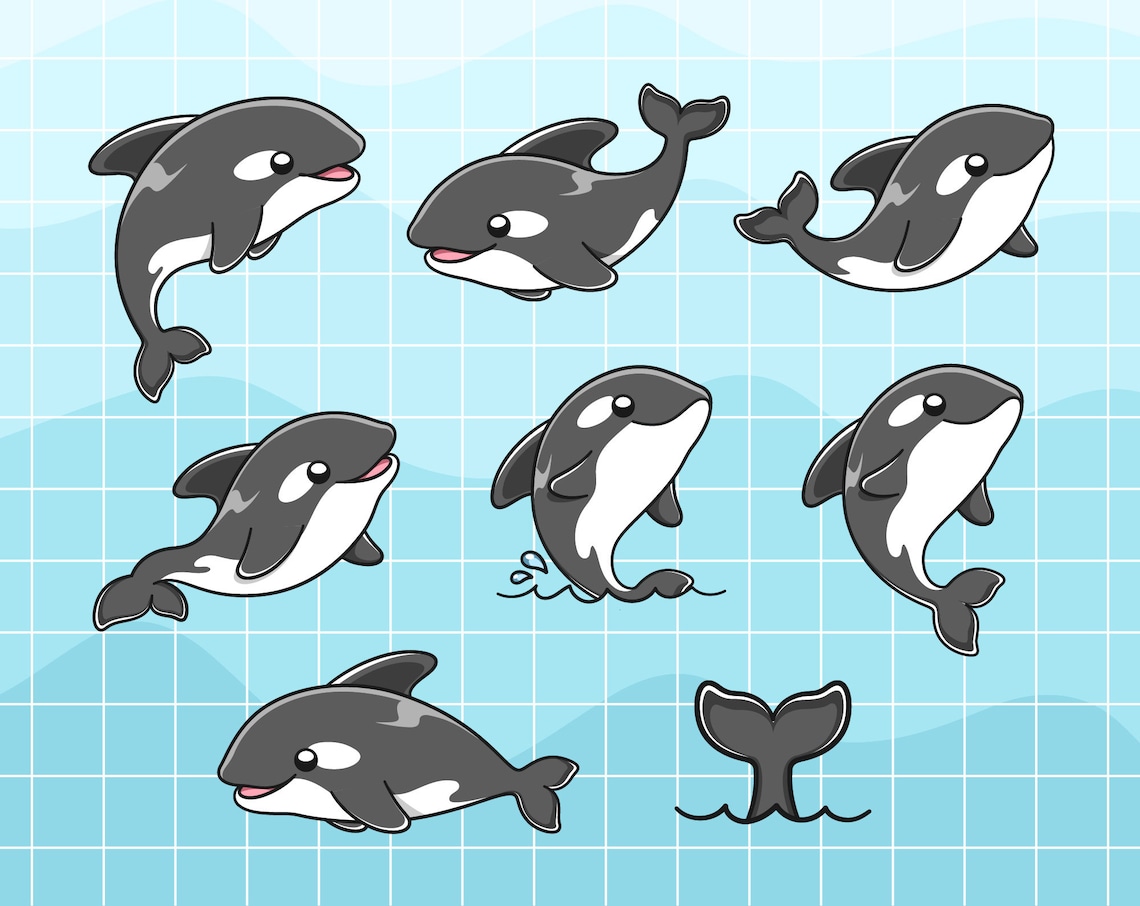 Orca Clipart, Orca Whale Clipart, Killer Whales Clip Art, Marine Animal ...