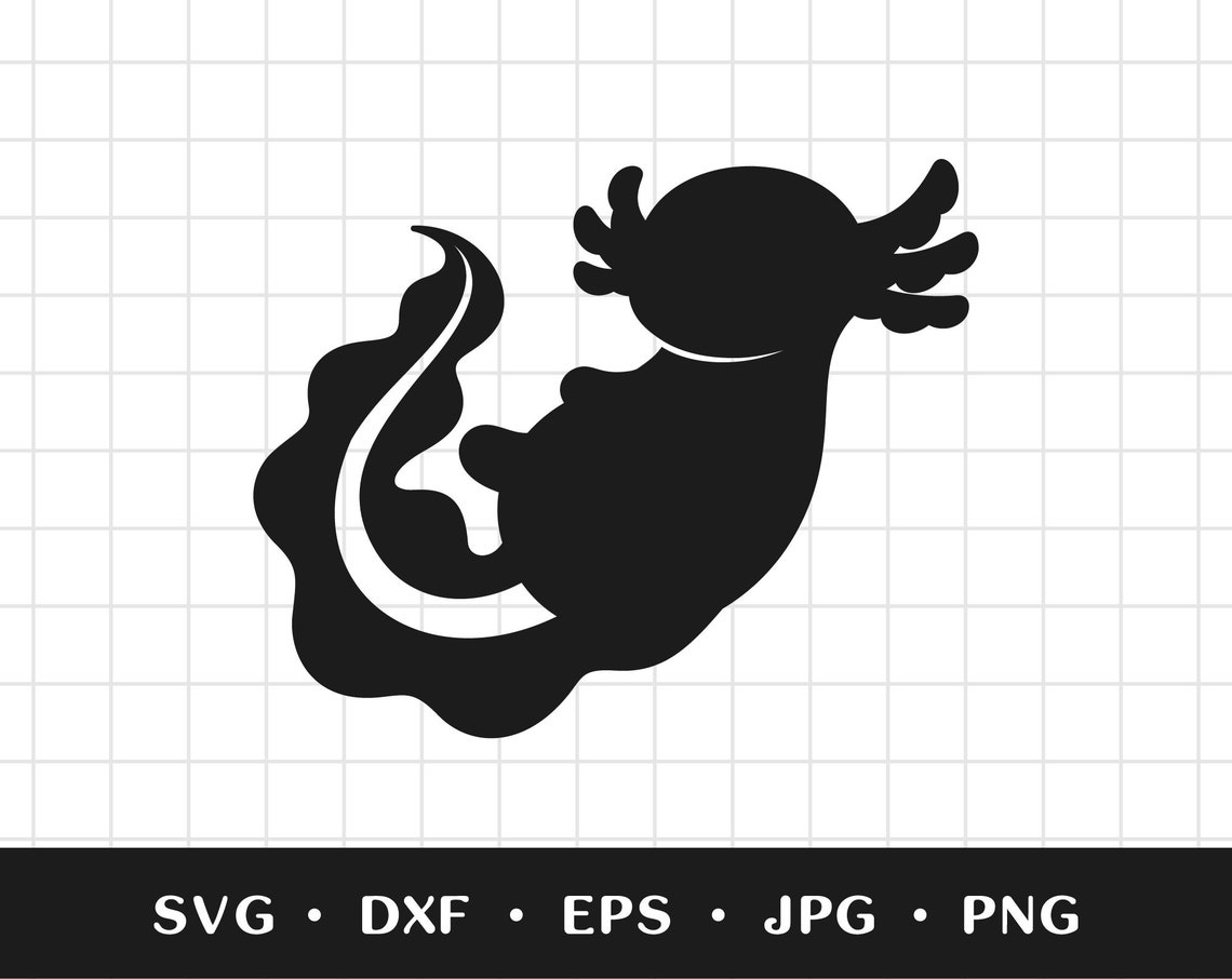 Axolotl SVG, Salamander Silhouette, Underwater Animal Clipart. Personal ...
