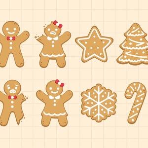 Gingerbread Man Girl Cookies Clipart, Christmas Winter Food Biscuit ...