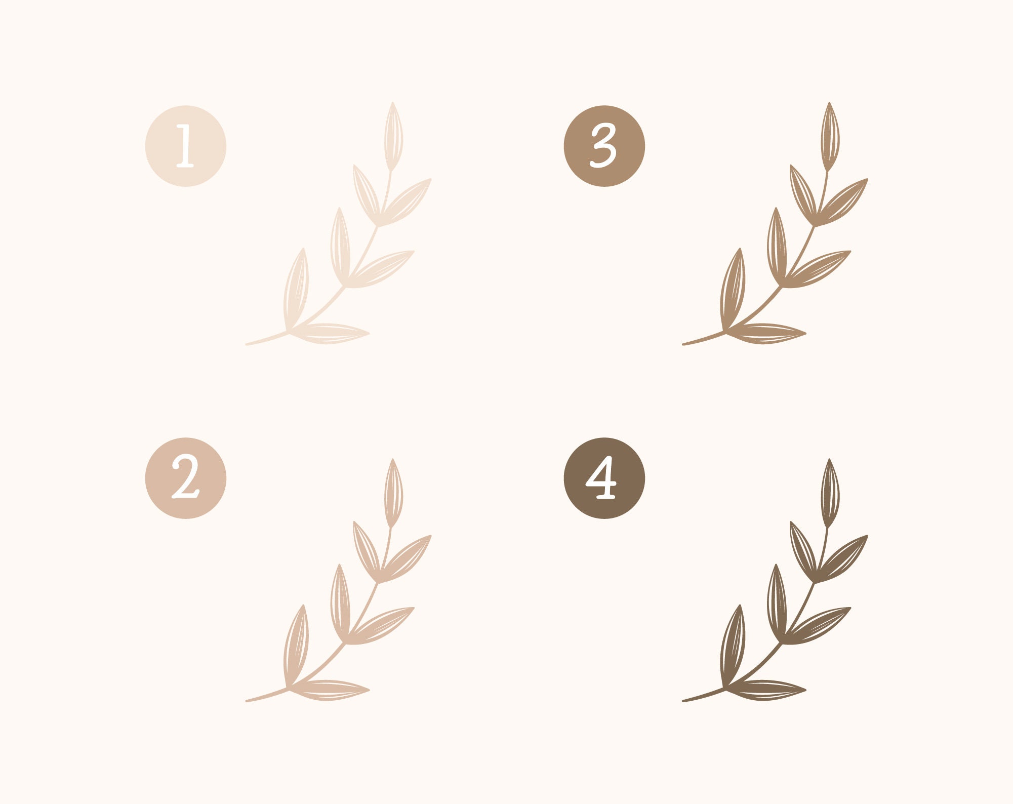 Boho Floral Elements Clipart Bundle. Abstract Shapes, Bohemian Neutral ...