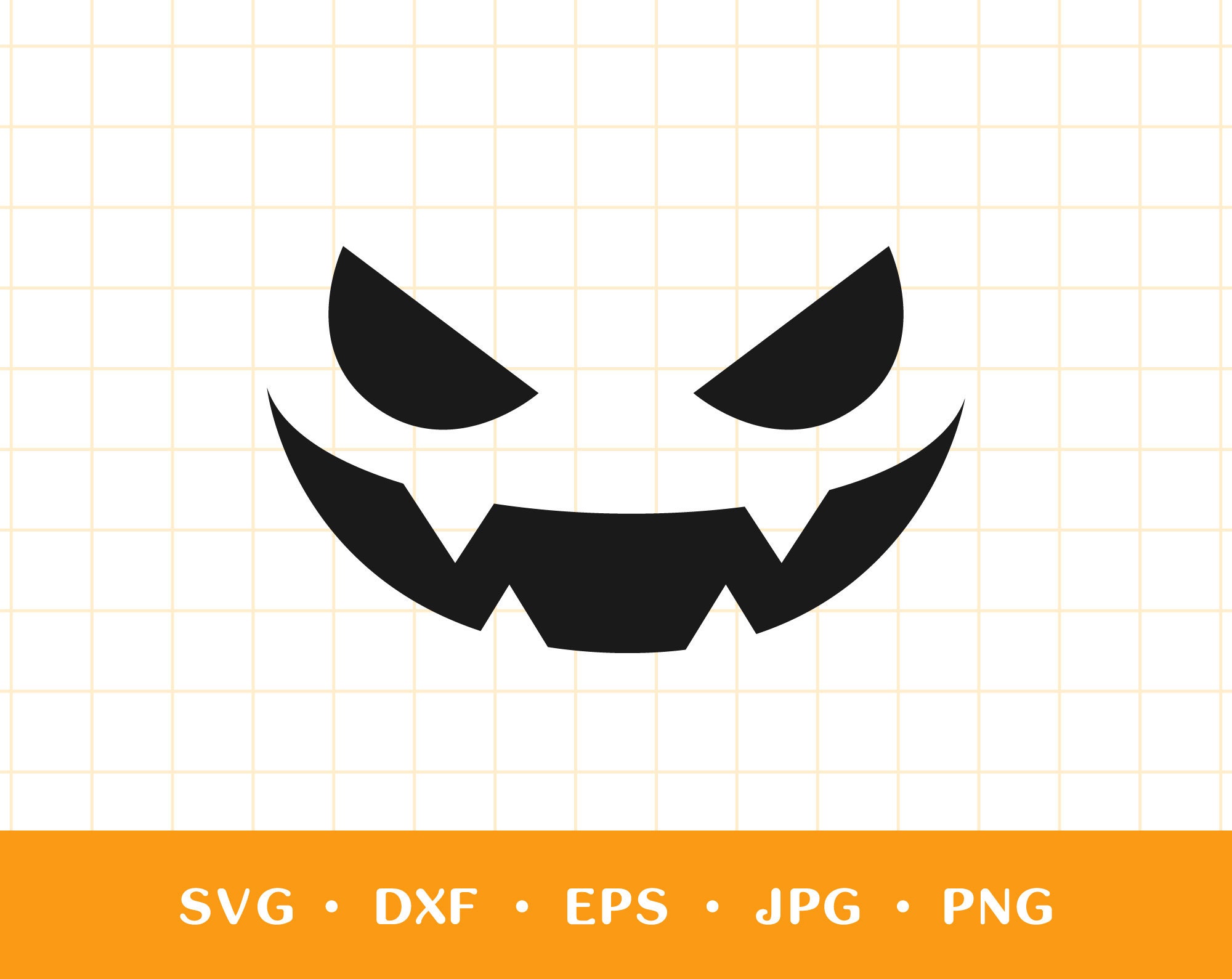 Halloween Evil Face SVG, Jack O Lantern Face Silhouette Clipart ...