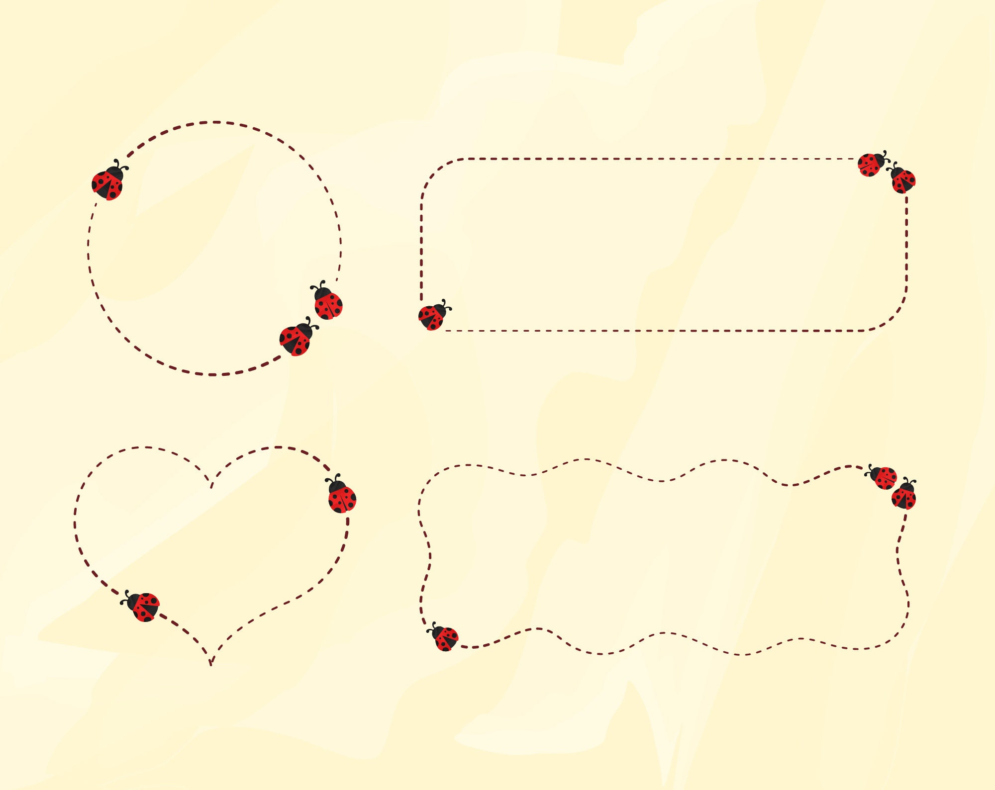 Ladybug Frame Clipart, Watercolor Border Clip Art, Spring Garden ...