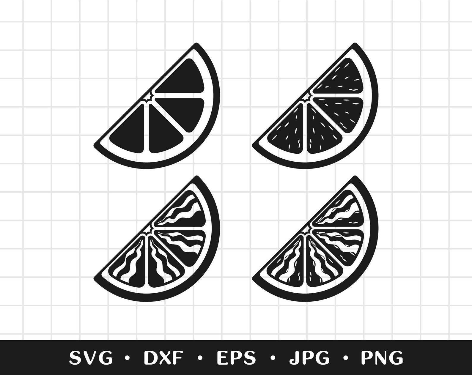 Orange slice svg lemon wedge svg lime wedge svg Citrus | Etsy