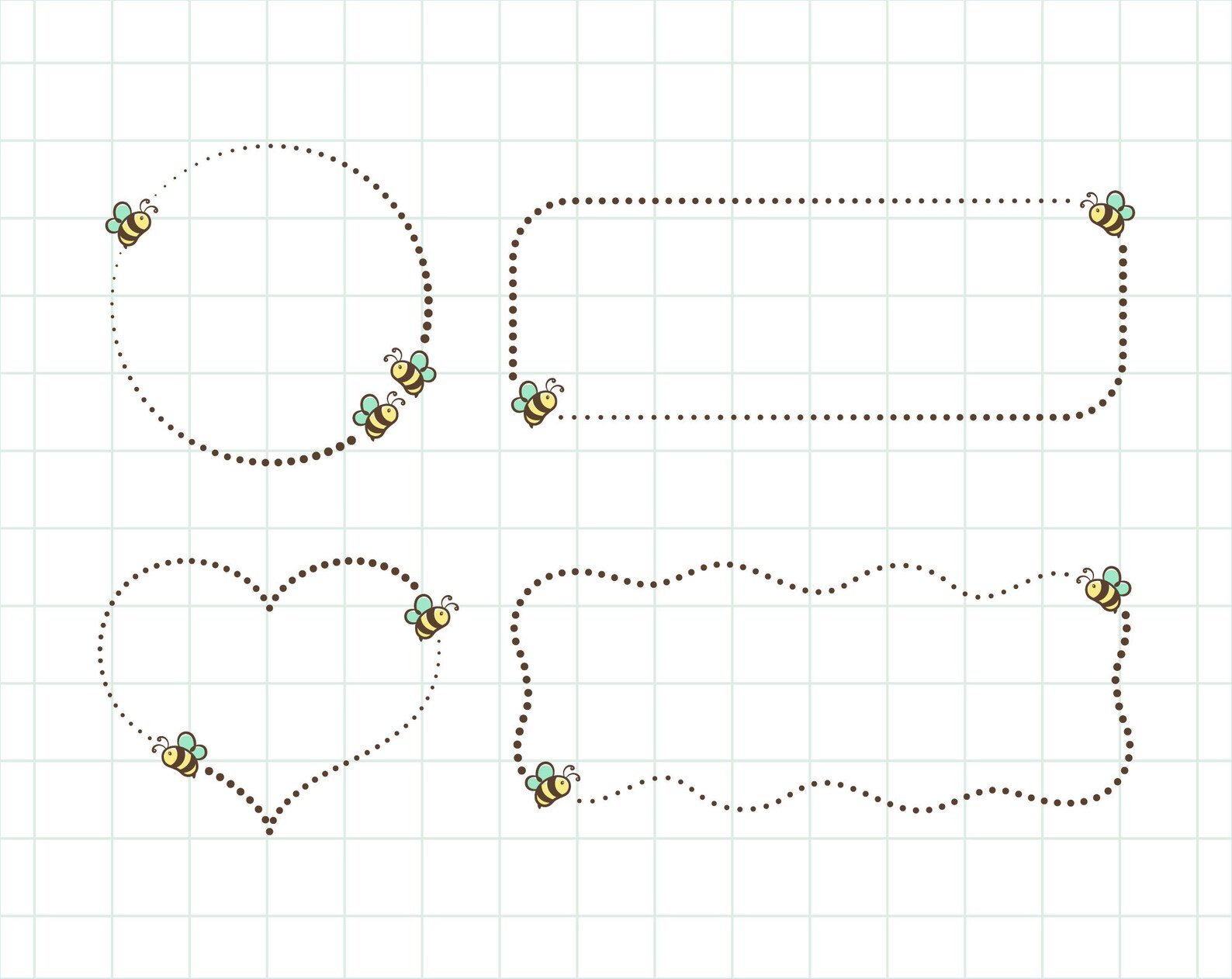 Bee Frame Clipart, Bee Keeping Border Clipart, Spring Garden Bumblebee ...