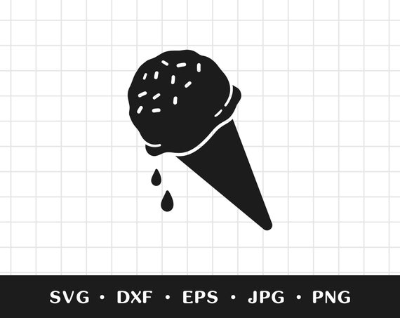 Dripping Ice Cream SVG Melting Down Scoop With Sprinkles in | Etsy