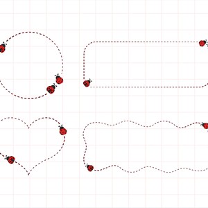 Ladybug Frame Clipart, Watercolor Border Clip Art, Spring Garden ...
