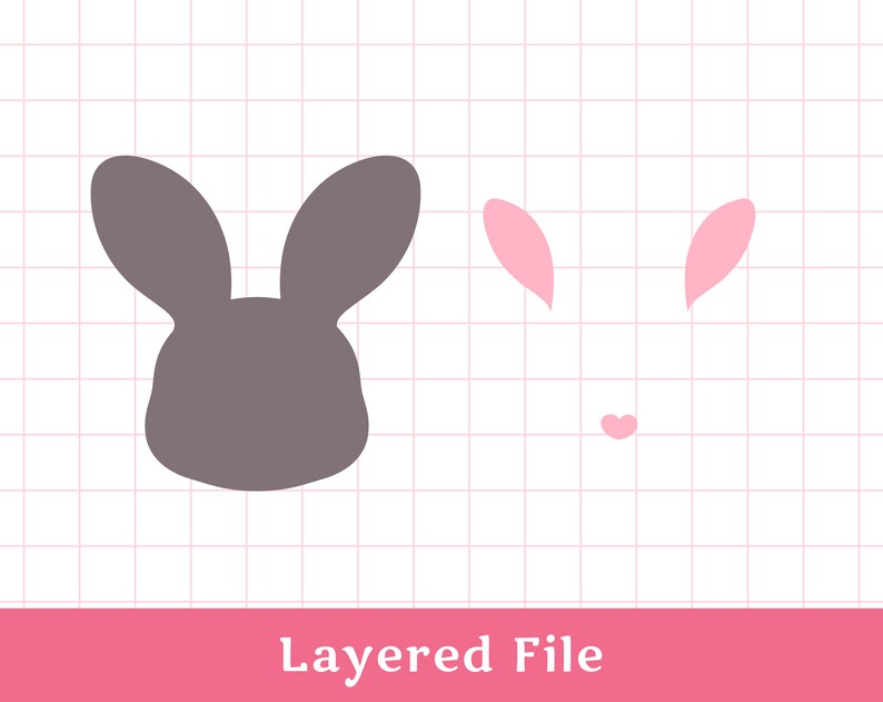 Cute Bunny Svg, Rabbit Heart Nose Silhouette, Easter Clipart. Personal ...