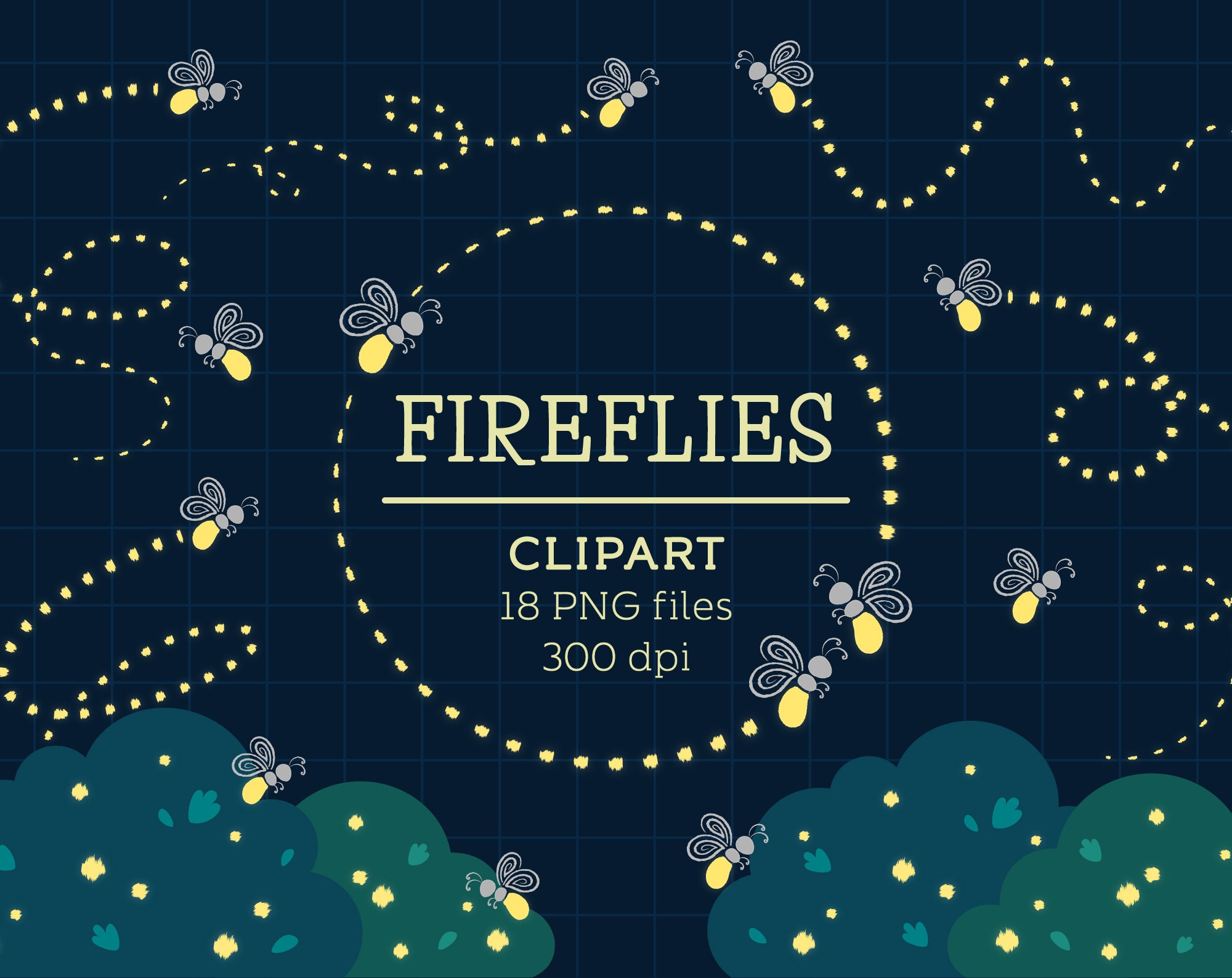 Fireflies Clipart