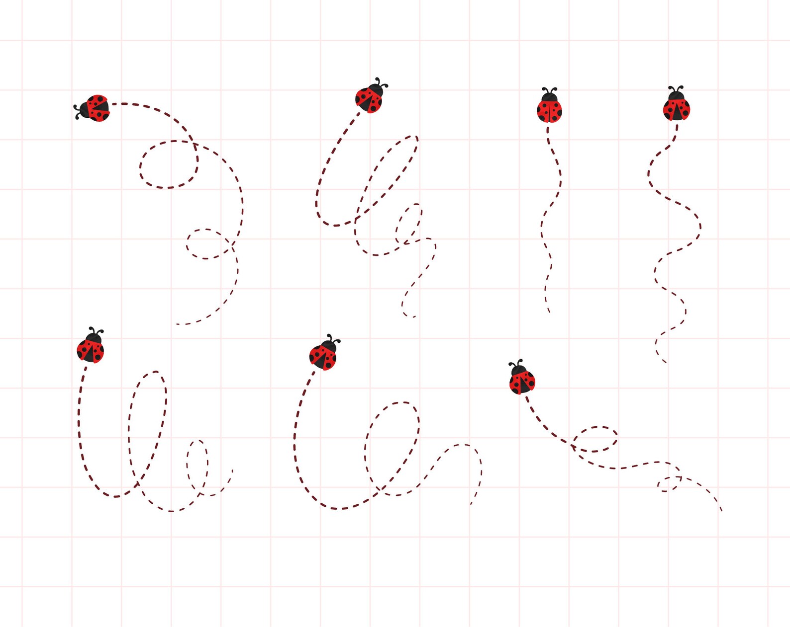 Ladybug Frame Clipart, Watercolor Border Clip Art, Spring Garden ...