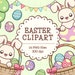 Easter Clipart Set. Pastel Rabbit Bunting Banner, Eggs, Egg Basket ...