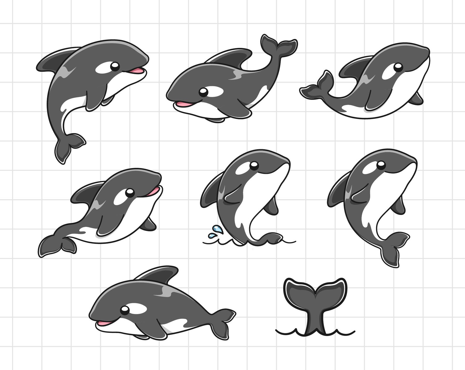 Orca Clipart, Orca Whale Clipart, Killer Whales Clip Art, Marine Animal ...