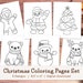 Printable Digital Coloring Book Pages for Kids. Christmas Bundle. Santa ...