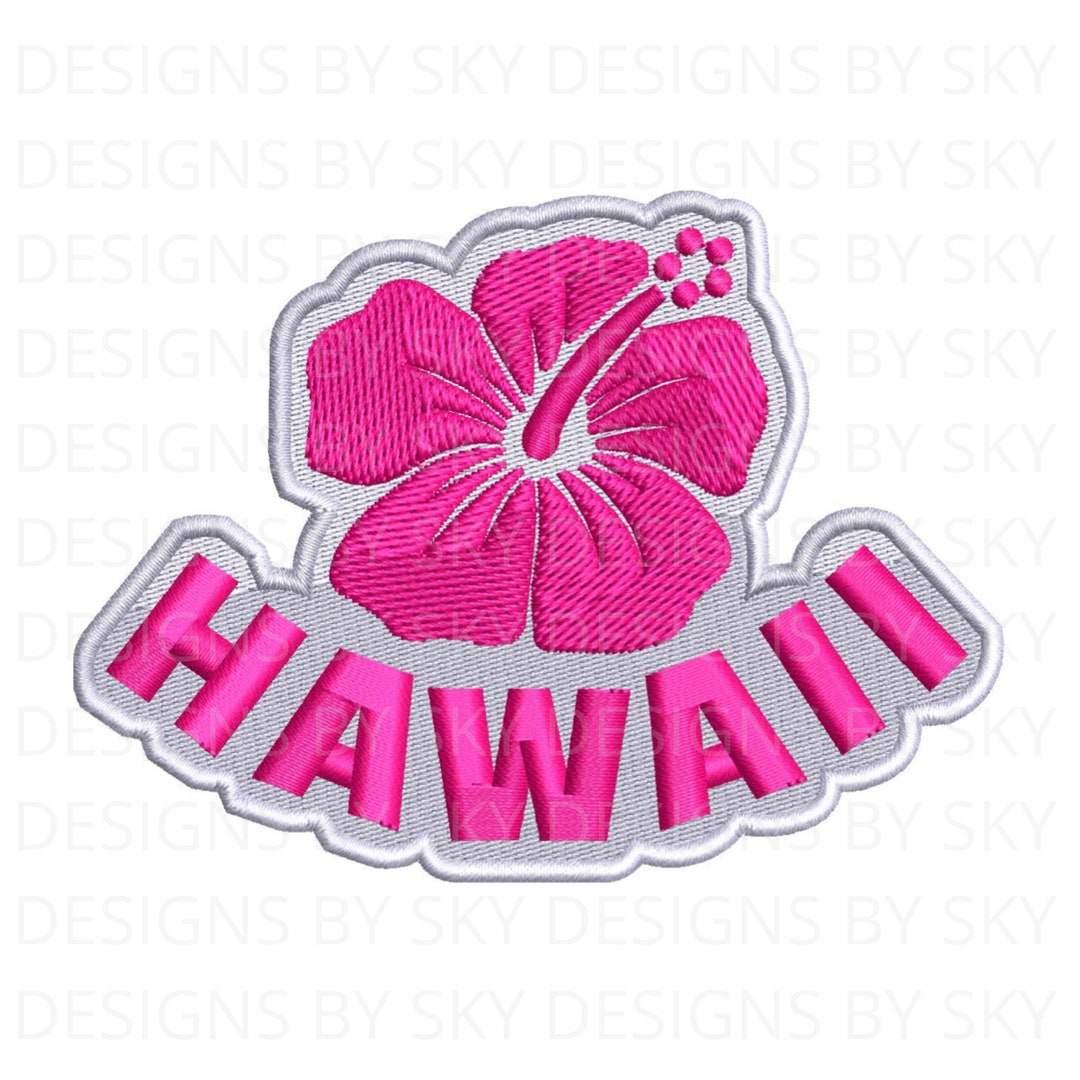 Hawaii Hibiscus Machine Embroidery Design File, Summer Hawaiian Flower ...