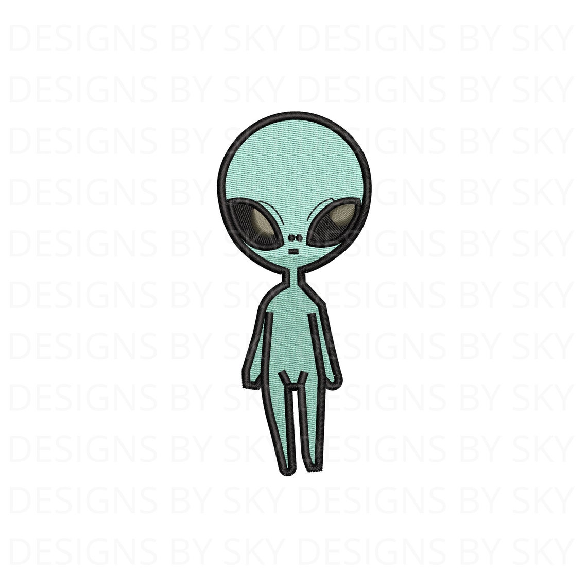 Blue Little Alien Machine Embroidery Design File Outer Space - Etsy