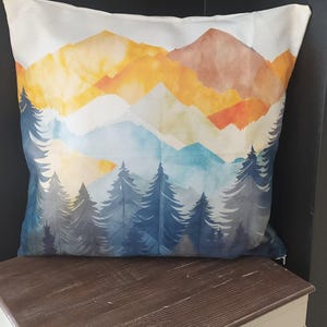 Pine Landscape Pillow Covers, Pine Forest Cushion Cover, Pine Tree ...