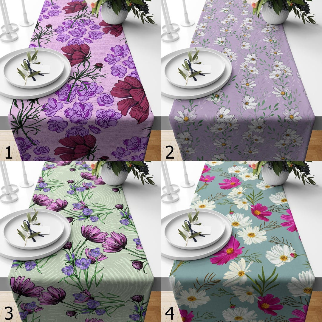 Floral Table Runner, Wildflowers Table Runners, Floral Runners, Floral ...
