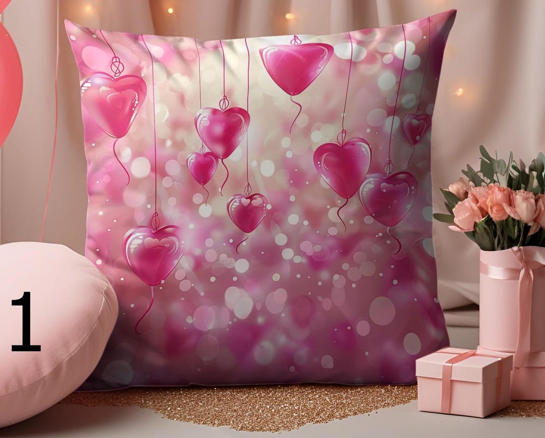 Pink and Black Valentines Day Pillowcases, Valentine's Day Pillowcase ...
