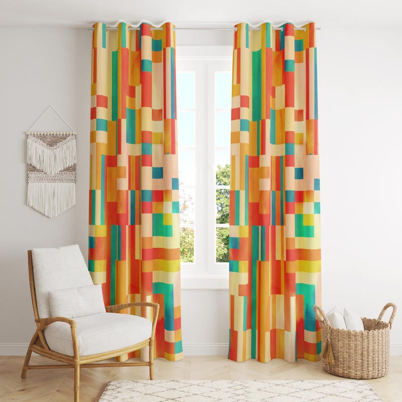 Color Block Drapes - Etsy