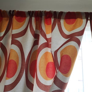 Mid Century Modern Curtains, Funky Retro Curtain Panels, 70s Boho ...