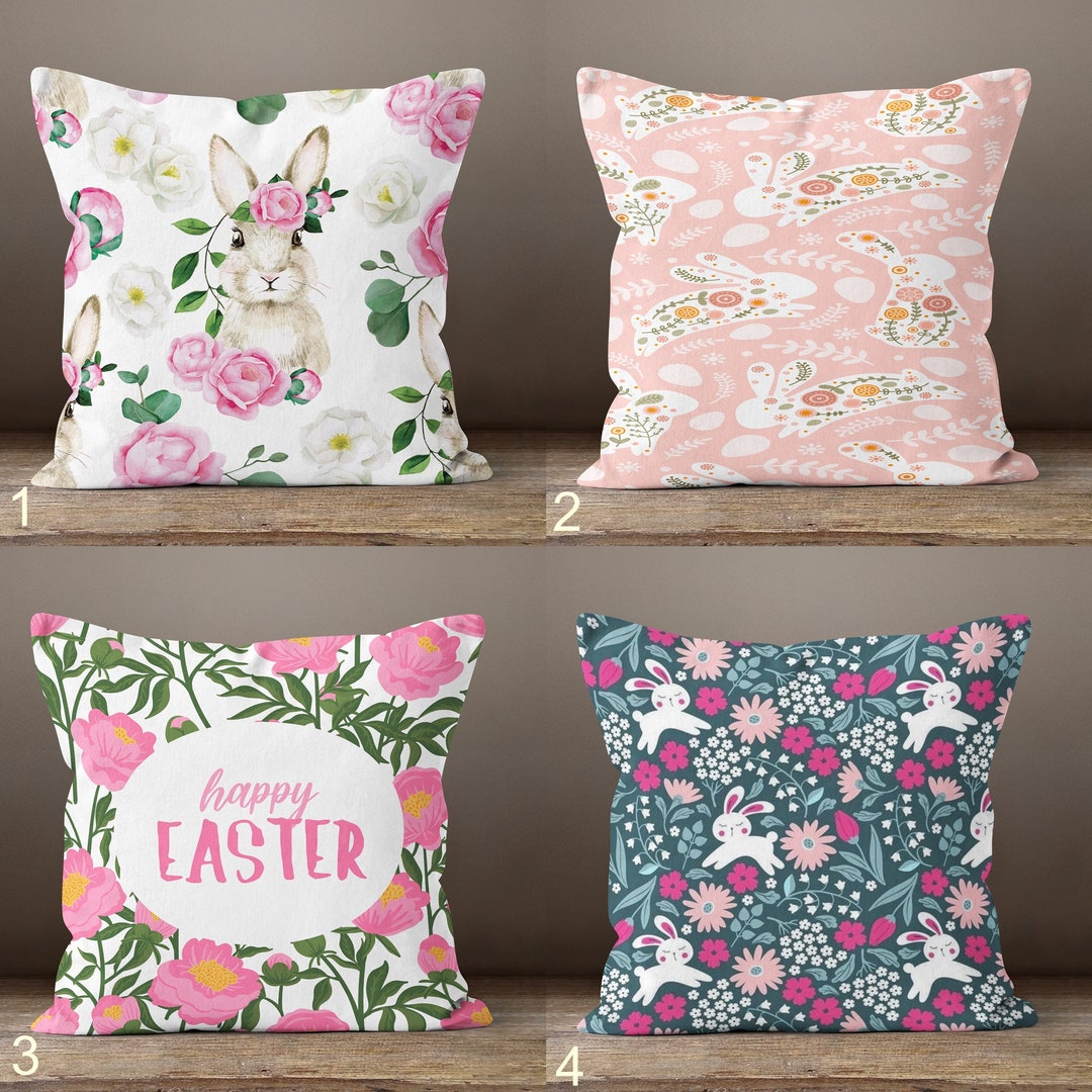 Happy Easter Pillow Covers, Easter Bunny Pillowcase, Easter Cute ...