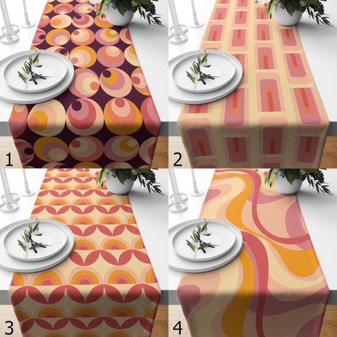 Mid Century Modern Table Runner, Retro Table Runner, 80s Table Runners ...