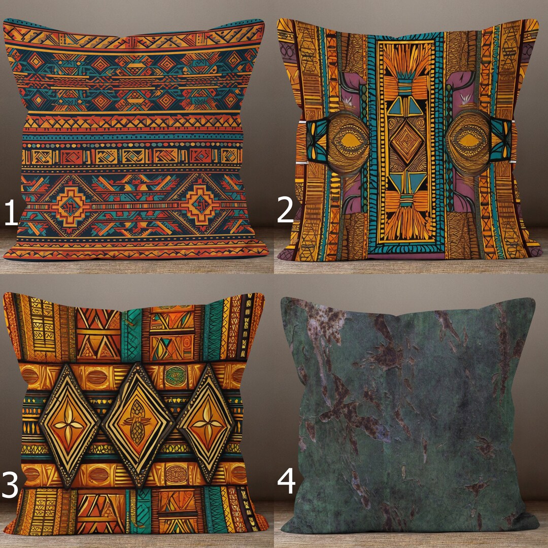 Aztec Pillow Covers, Aztec Terracotta Pillow Covers, Ethnic Home Decor ...