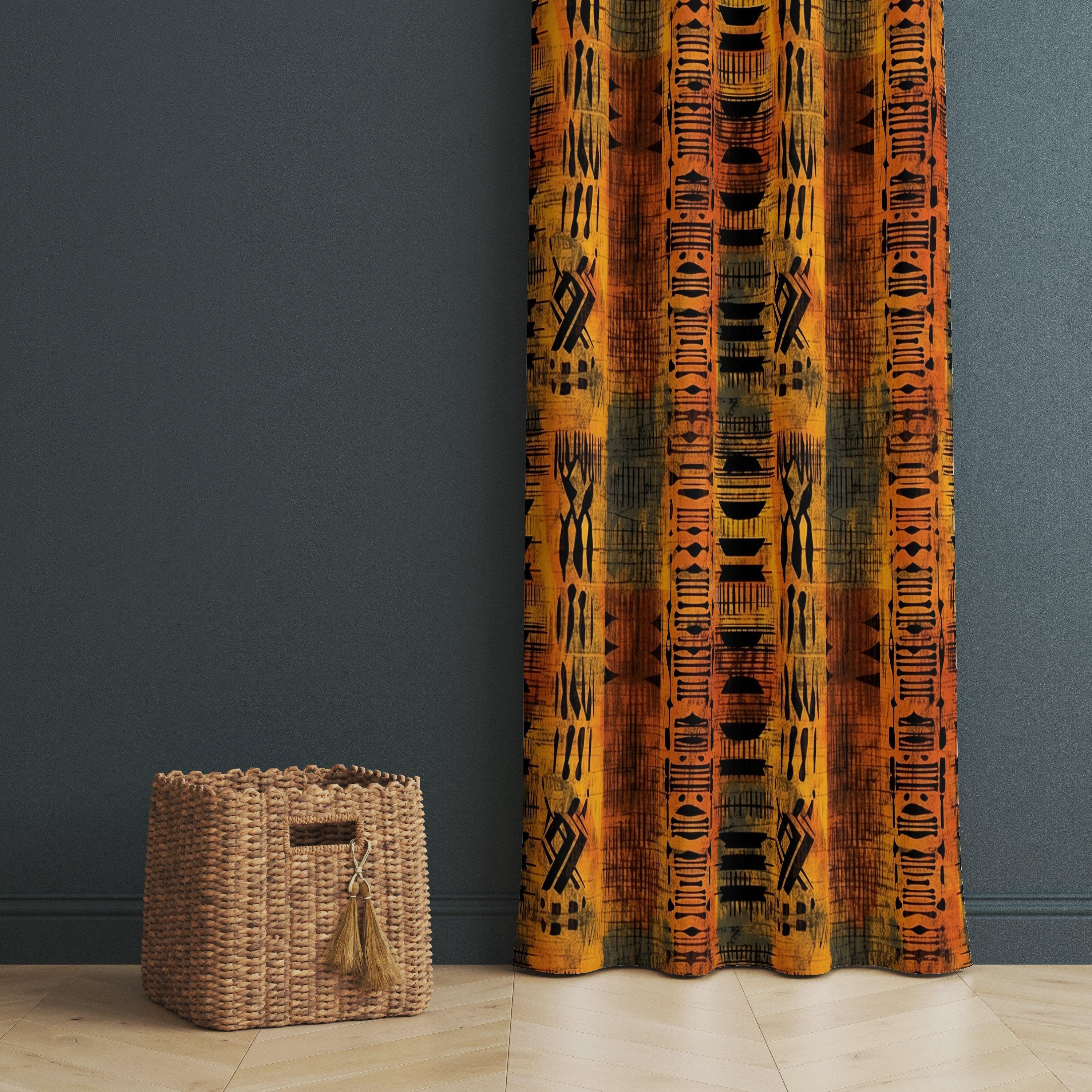 Tribal Window Curtains, Modern African Tribal Curtains, Aztec Curtain ...