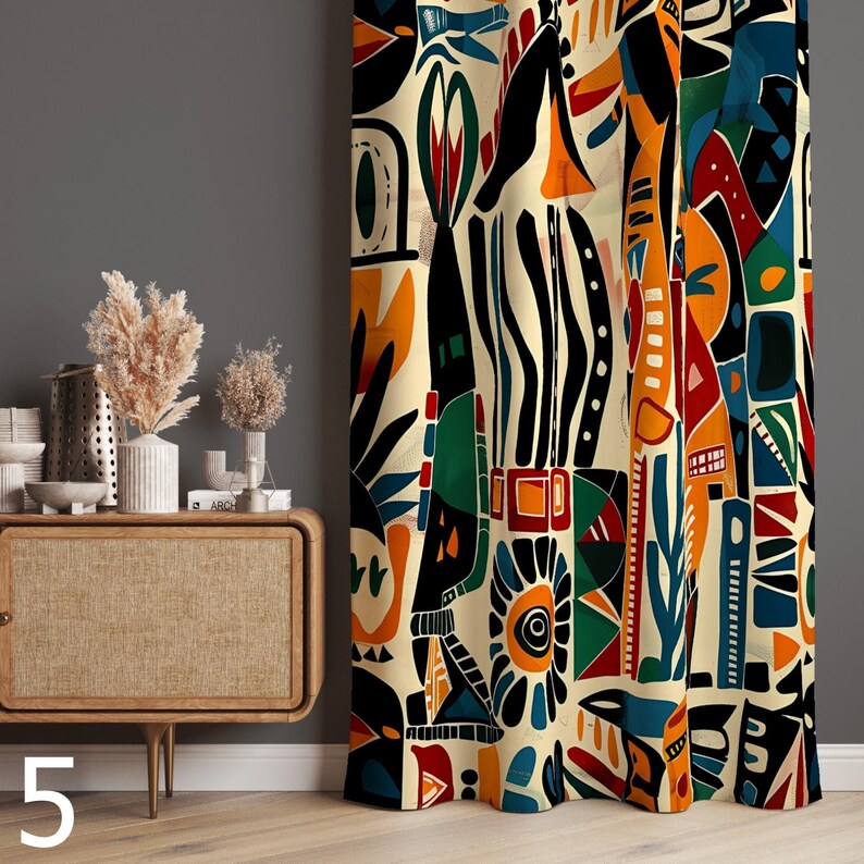 Ethnic African Panels, Vibrant Tribal Drapes, Abstract Ethnical ...