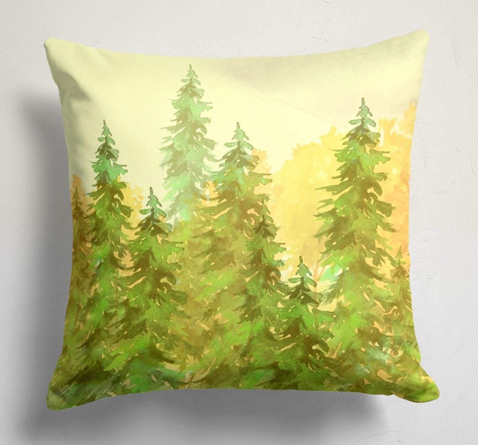 Pine Landscape Pillow Covers, Pine Forest Cushion Cover, Pine Tree ...