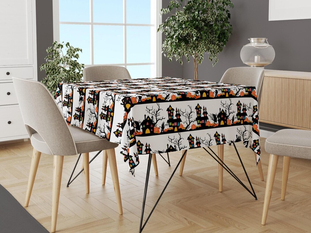 Halloween Mystery Castle Tablecloth, Halloween Party Decor Table Cloth ...