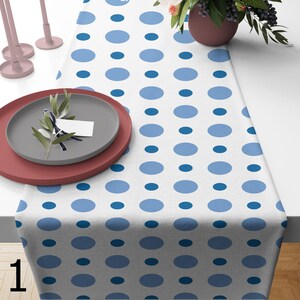 Modern Circle Art Spotted Runner, Colorful Circle Patterned Table ...