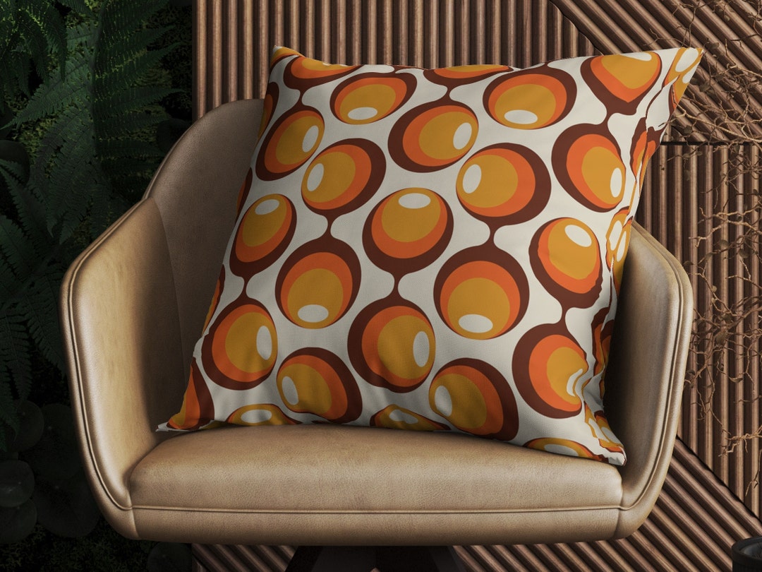 Mid Century Modern Pillow Cover, 70s Color Mid Century Throw Pillow ...
