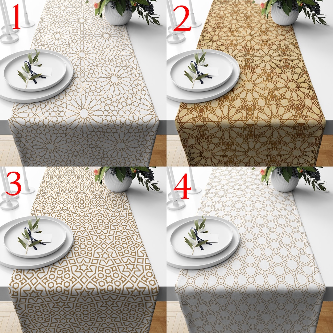 Ramadan Table Runners, Ramadan Islamic Geometric Table Runner, Arabic ...