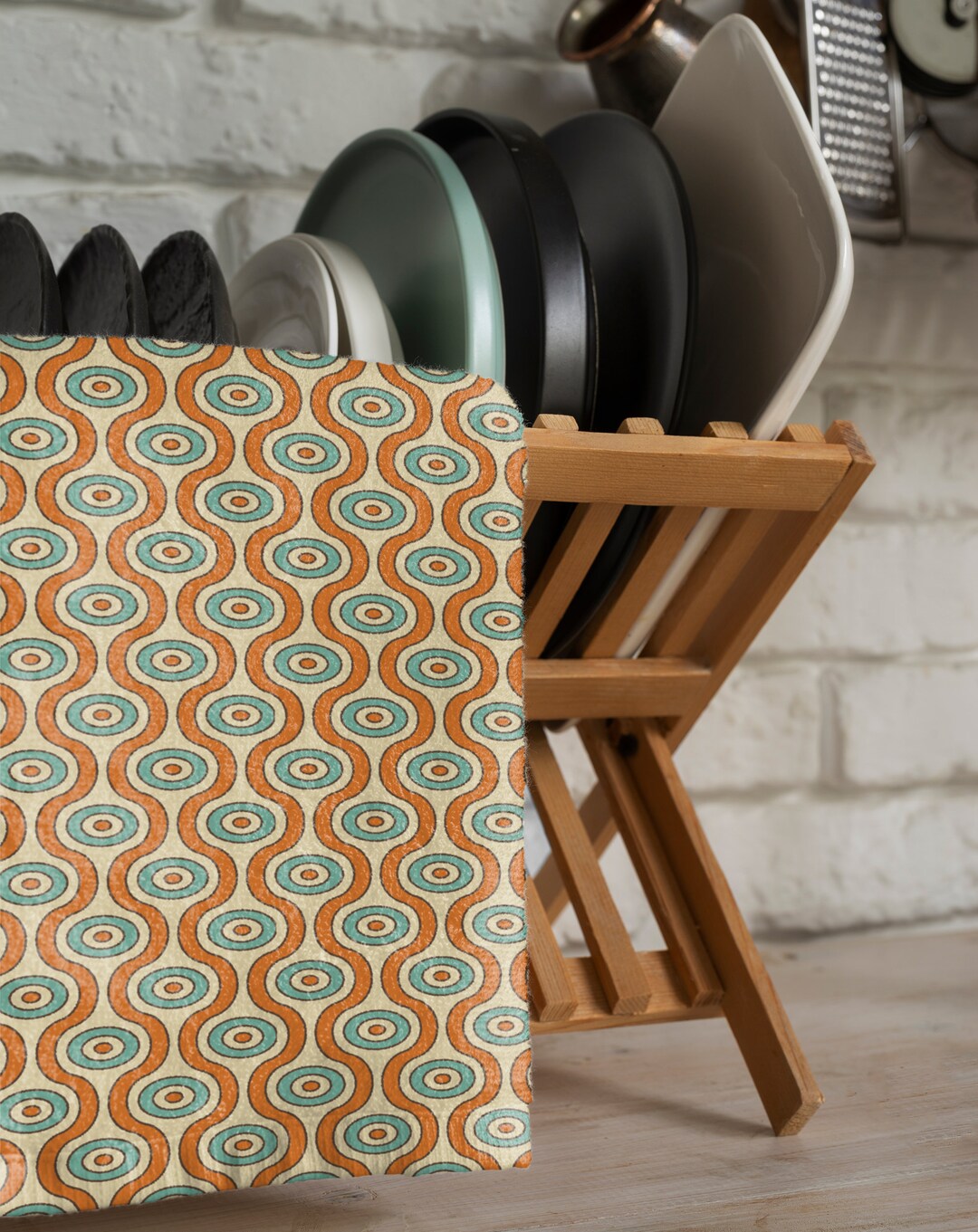 Retro Tea Towels, Mid Century Modern Dish Towels, Retro Kitchen Decor ...